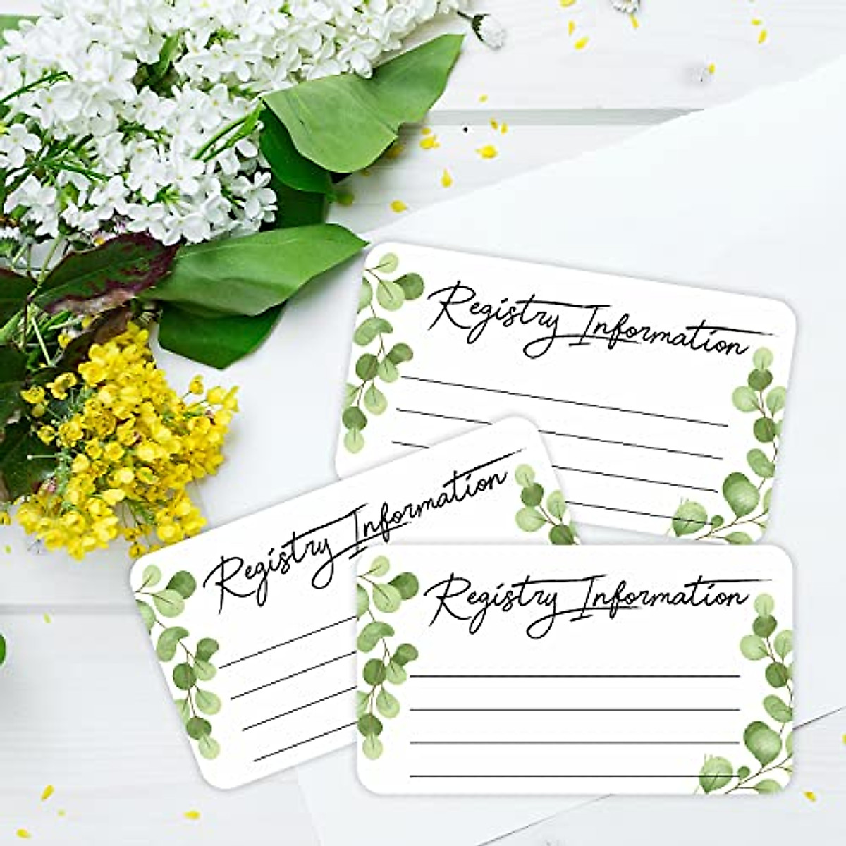 PARTH iMPEX Registry Information Cards - (Pack of 100) 3.5" x 2" Invitation Insert for Bridal Wedding Baby Shower