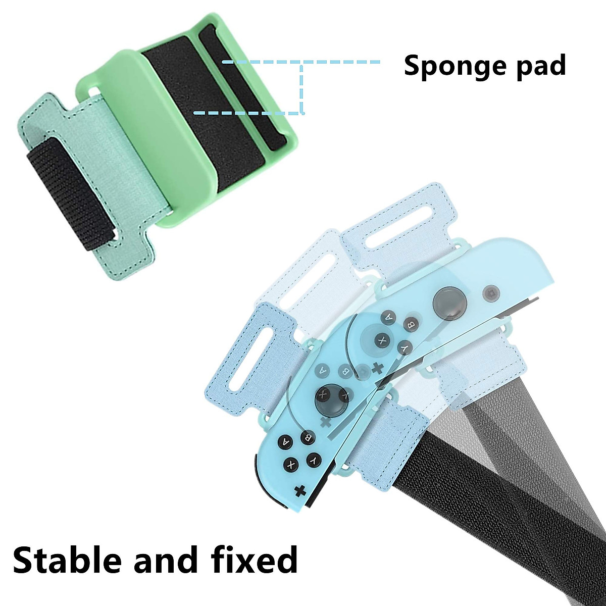 FANPL Upgrade Wrist Bands Compatible with Dance 2025/2024/2023/2022, Adjustable Elastic Strap for Switch & OLED JoyCon Controller, Fit for Adults & Children,2 Pack (for Animal Crossing Blue & Green)