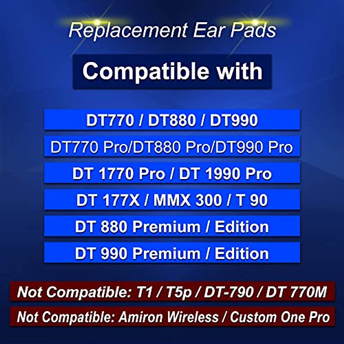 Ear Pads Replacement for MMX 300, DT 770 Pro, DT 880 Pro, DT 990 Pro, DT 1770 Pro, DT 1990 Pro, DT 177X, T 90, Softer Memory Foam, Extra Durability by JESSVIT (Grey)