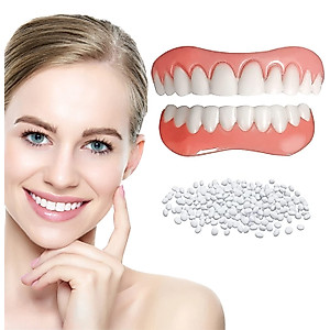 Veneers Teeth for Women, 2PCS Temporary Fake Teeth for Women and Men, Nature and Comfortable Veneers to Regain Confident Smile 2PCS