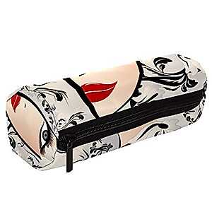 Floral Woman Pencil Bag Pen Case Stationary Case Pencil Pouch Desk Organizer Makeup Cosmetic Bag for School Office