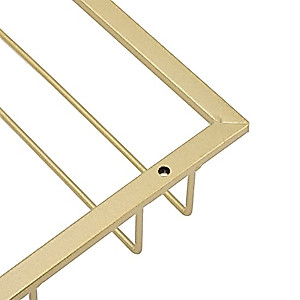 FECAMOS Wine Glass Rack, Upside Down Wine Rack Easy to Install Under Cabinet 3 Rows with Screws for Restaur for Bars(Gold)