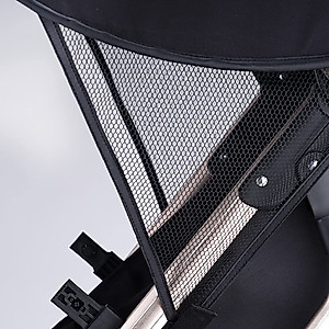 YOZUMD Stroller Sun Shade Baby Stroller Pram Pushchair Breathable Windproof Sun Shade Visor Sunshade Canopy Cover lightproof Black