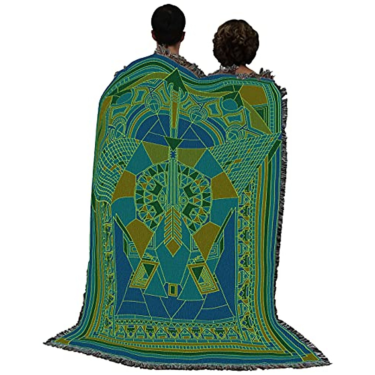 Pure Country Weavers Frank Lloyd Wright Imperial Peacock Blanket - Mission Prairie School Style - Gift Tapestry Throw Woven from Cotton - Made in The USA (72x54)