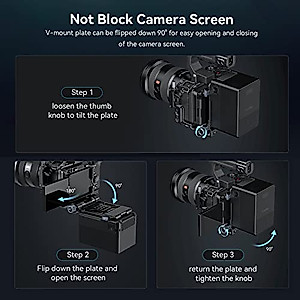SMALLRIG Bundle V Mount Battery VB50, 3400mAh 50Wh 14.8V Mini V-Mount Battery V-Mount Battery Plate with Quick Release Plate for Arca-Swiss and 1/4"-20 Threads