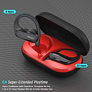 Senso Wireless Earbuds - Bluetooth True Wireless Earphones - TWS Best Sport Headphones for Workout Noise Cancelling Sweatproof Ear Buds with Mic 40 Hours Playtime for iPhone, Running, Gym