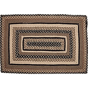 VHC Brands Sawyer Mill Small Jute Rectangular Area Rug Farmhouse Country Style Doormat Non Skid Pad 20x30