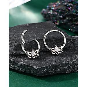 COCHARM Dragonfly Septum Rings for Women 16g Cute Septum Piercing Jewelry 8mm Stacked Daith Earrings 8mm Daith Hoop Rings Daith Piercing