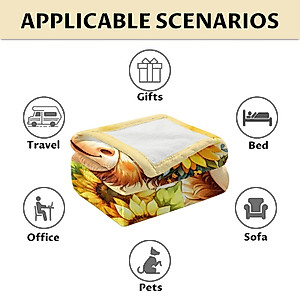 BEOIIBIRD Highland Cow Blanket for Kids - 30x40 Inches Cute Farm Animal Throw Blanket Gifts - Yellow Lightweight Cozy Blankets for Sofa, Lap & Office