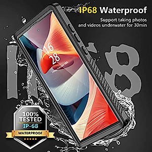 Oterkin for Samsung Galaxy S23 Ultra Case Waterproof,S23 Ultra Case with Built-in Screen&Camera Protector,360° Full Body Protection Dustproof Shockproof Heavy Duty Rugged Case for S23 Ultra-Black