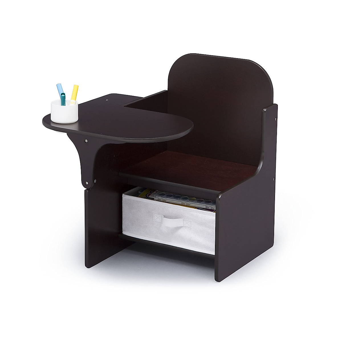 Delta Children MySize Chair Desk With Storage Bin, Dark Chocolate