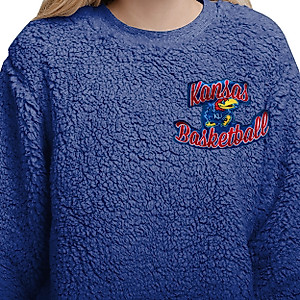 FOCO Kansas Jayhawks NCAA Womens Sherpa Lounge Set - L