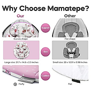 Mamatepe Infant Insert Compatible with 4moms Mamaroo RockaRoo & Graco DuetSoothe Swing, Reversible Newborn Insert Head & Body Support Cushion,Breathable Soft Fabric, Machine Washable, Blush Pink, 1Pcs