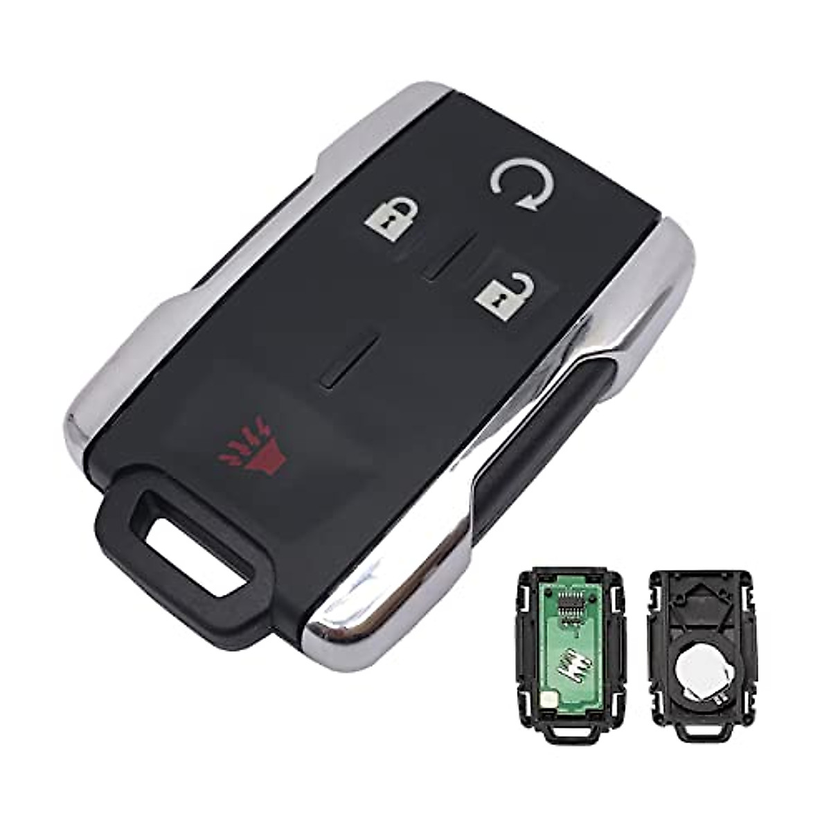 4 Buttons Keyless Remote Smart Car Key Fob Fit for GMC Sierra Chevrolet Silverado 1500 2500 3500 2014 2015 2016 2017 2018 2019 2020 GMC Canyon Chevy Colorado 2015-2021 M3N32337100 (Silver)