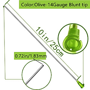 2Pcs 30ml Plastic Syringes and 2Pcs Blunt Needle Tip Luer Lock 14Ga x 10", Great for Scientific Labs, Measuring and Refilling