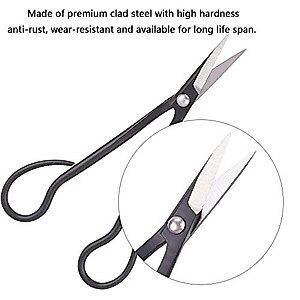 TOPINCN Bonsai Shear Clad Steel Wear-Resistant Bonsai Scissors Long Handle Scissors 185mm High Hardness Professional