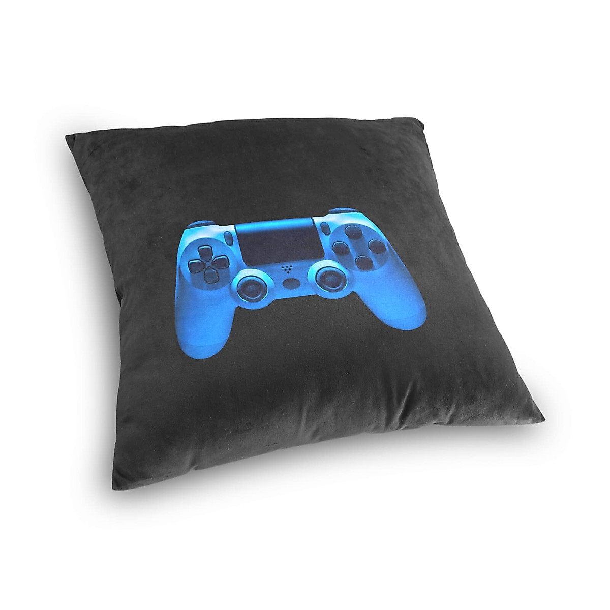 Video Game Joystick Gamepad in Blue Neon Lights Isolated on Black Square Pillowcase Cushion Cover, Soft Breathable Bed Pillow Case Cover for Couch Home Sofa Bedroom Office Car Decor 20x20 inches