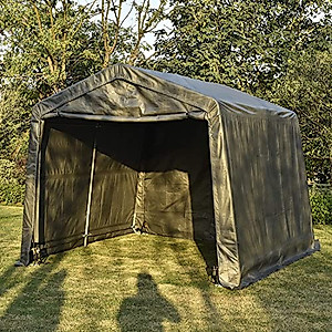 Bestmart INC Heavy Duty Protable Garage shed Shelter Canopy Carport Deep Gray,10x10x8ft