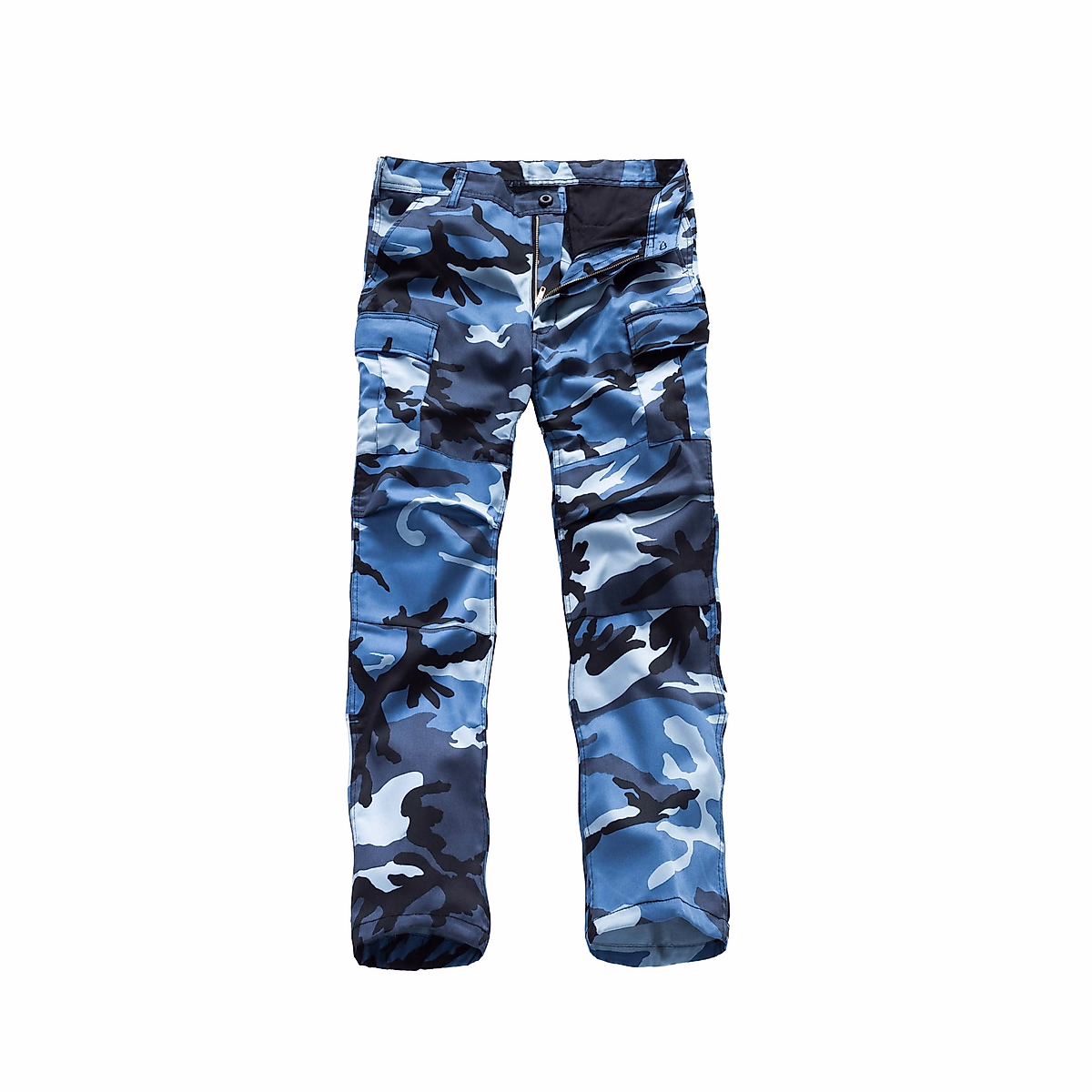 BACKBONE Mens Casual Street Fashion Camo Cargo Pants Army Combat Military BDU Pants Work Hunt Pants (Sky Blue Camo,Size 36)