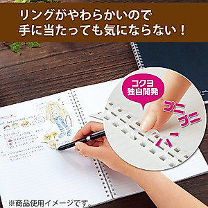 Kokuyo D Shaped Soft Ring Notebook, 7mm Rule, 25 Lines, 80 Sheets, A5, Natural Style, Set of Black, Beige, Navy, Japan Import (SU-SV638A)