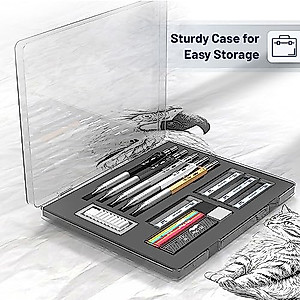 Mr. Pen- Metal Mechanical Pencil Set with Leads and Eraser Refills, 5 Sizes - 0.3, 0.5, 0.7, 0.9 and 2 Millimeters, Sketching/ Drafting Pencil