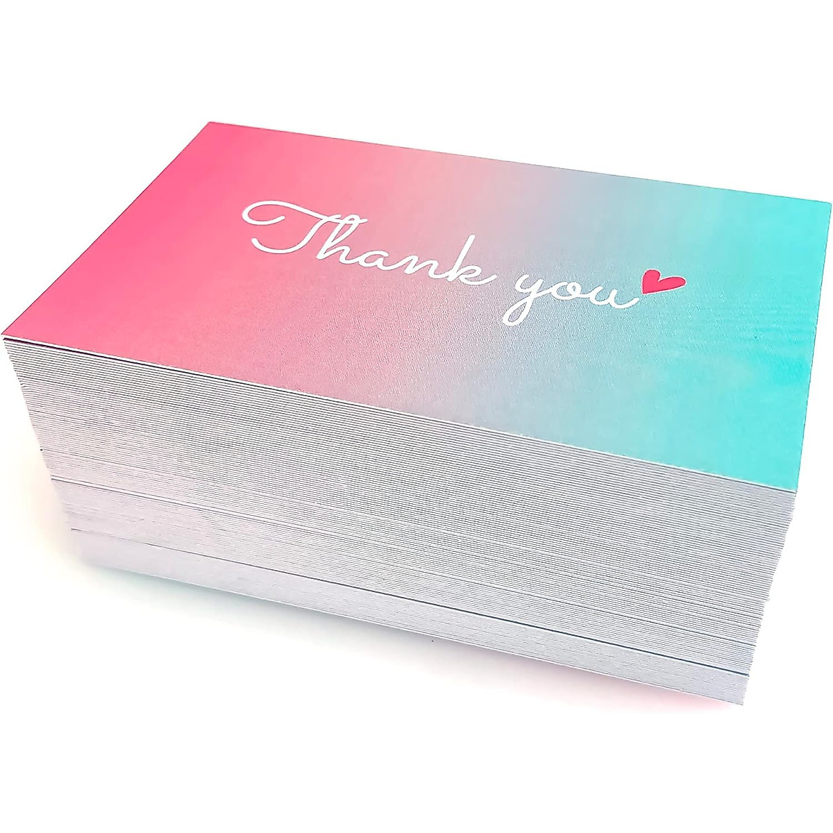 RXBC2011 500 Little Thank You Cards Gold Heart Design Bulk Thank you Notes for All Occasions 3.5 x 2 Inch Multicolor