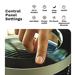 DH Lifelabs | Sciaire + HEPA Air Purifier | Ions Actively Clean & Deodorize Air | Eliminates 99.97% of Bacteria & Viruses | H13 HEPA Purifier Filter for Allergies Pets | Large Room Home | White