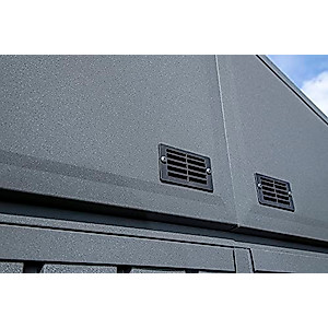 Arrow Shed Elite 12' x 12' Outdoor Lockable Gable Roof Steel Storage Shed Building, Anthracite