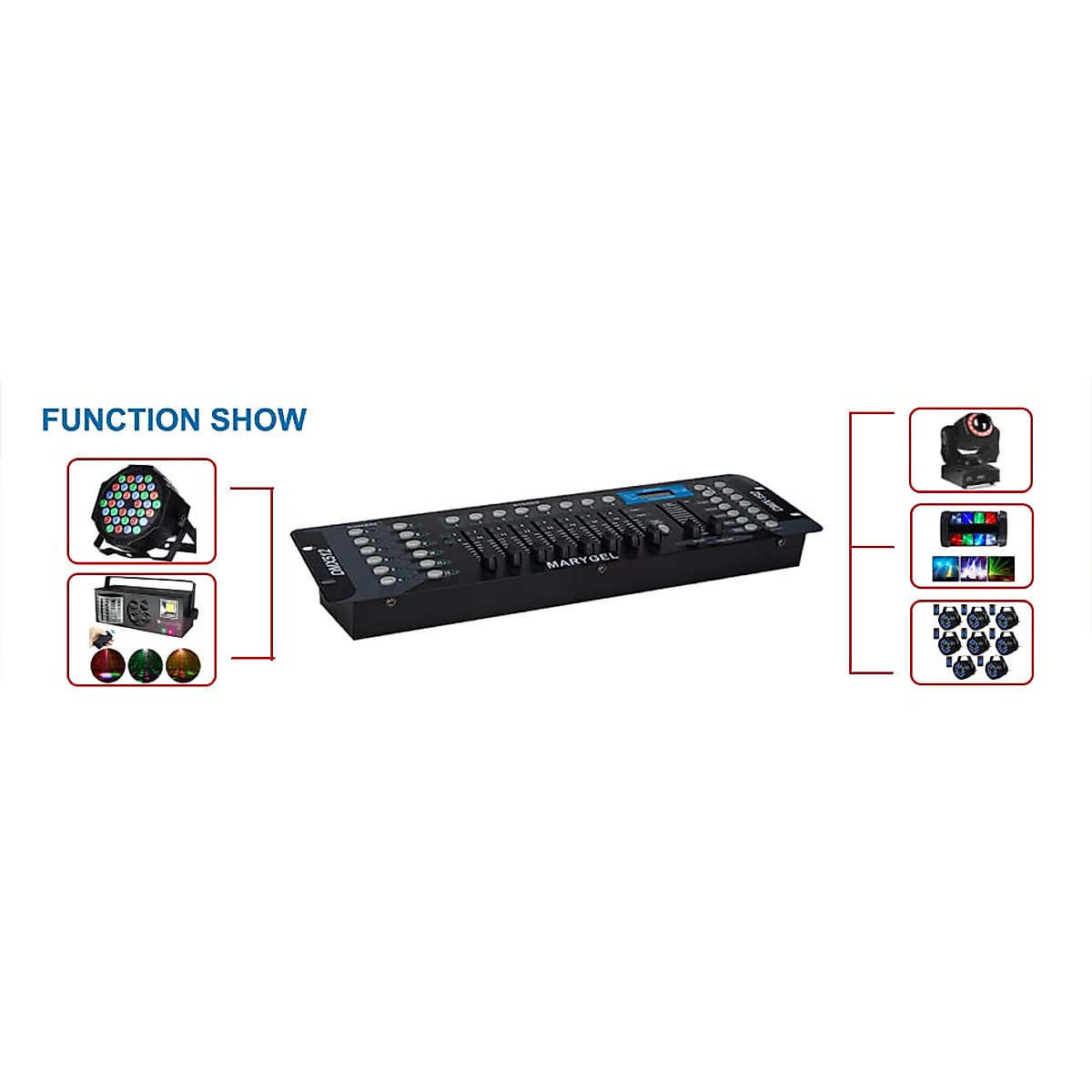 DMX Controller,192 CH DMX 512 Controller Lighting for Stage Lights, Dj Lights, Par Lights, Moving Head Lights, Pubs, Disco