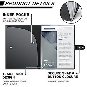 10 Pocket File Folder, Project Organizer Folders with Snap Button, A4 Letter Size Paper Document Organizer Accordian Filing Folder for Classroom, Home, Office and Travel