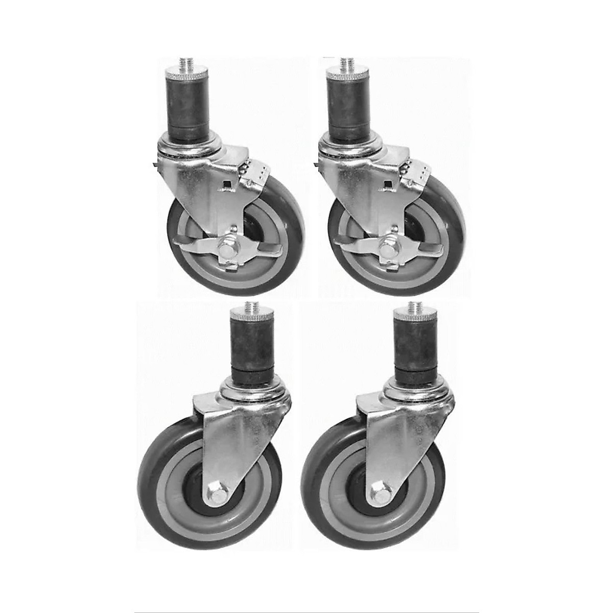 Commercial Stainless Steel Work Prep Table 24 x 30 & Double Overshelf 14 x 30 with Casters Wheels