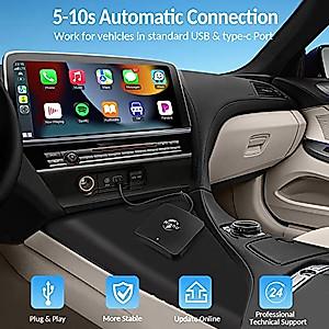 2023 Upgraded Hieha Wireless CarPlay Adapter, Plug & Play Dongle for iPhone with 5.8GHz WiFi, Easy Installation and Online Updates, Compatible with OEM Wired CarPlay Car Models Year 2016 and After