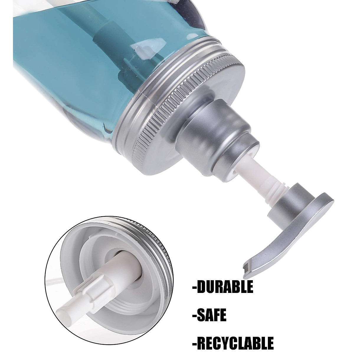 Yesland 6 Pack Pump Bottles Dispenser - 16 Oz Plastic Lotion Dispenser Containers with Pump for Shampoo, Lotion, Liquid Soap, Face Cream and Moisturizer - BPA Free