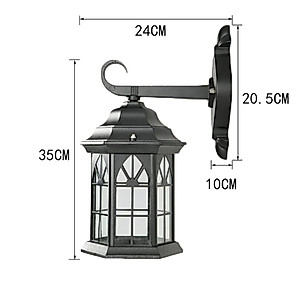 European wall light Victoria Rustic Pure Aluminum Light Vintage Waterproof Outside Wall Lantern Lamps Retro Industrial Outdoor Wall Lights Street Garden Courtyard Home Villa Lighting Wall Sconce E27(B