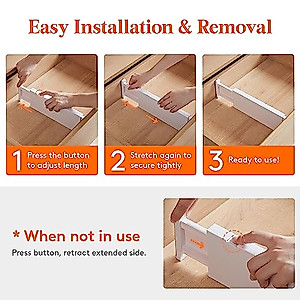 Lifewit 8 Pack Drawer Dividers Plastic 4" High, 11-17" Adjustable Drawer Organizers for Clothes, Expandable Dresser Separators in Bedroom/Bathroom/Kitchen/Fridge/Office Organization and Storage