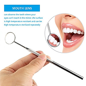 Angzhili Dental Hygiene Tool Set Stainless Steel Dental Probe, Mouth Mirror,Tarter Scraper and Sickle Scaler, Basic Examination Dental Kit Is Ideal for Personal and Pet(6.8 Inch)