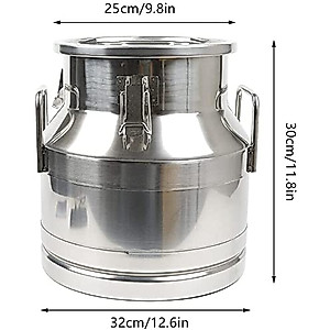 3.16Gallon Stainless Steel Milk Can Ice Bucket Wine Bucket,Water Jug Liquid Storage Pail,Commercial Fermentation Barrel,Canisters for Kitchen