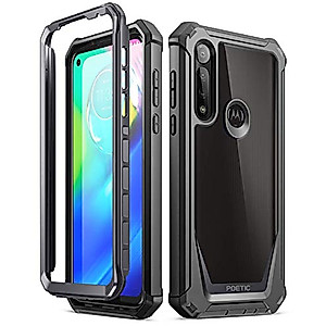 Poetic Guardian Series Case for Moto G Power (2020), [Not Fit 2021 Version & MOTO G8 POWER (INTERNATIONAL VERSION)] Full-Body Hybrid Shockproof Bumper Cover with Built-In-Screen Protector, Black/Clear