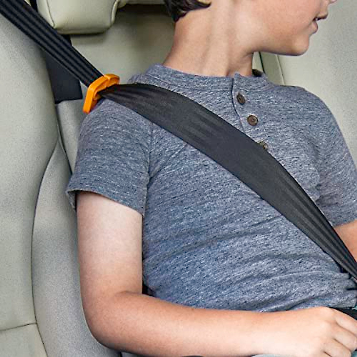 Chicco GoFit® ClearTex® Backless Booster Car Seat, Travel Booster Seat for Car, Portable Car Booster Seat for Children at Least 4 Years Old and 40-110 lbs. | Shadow/Black