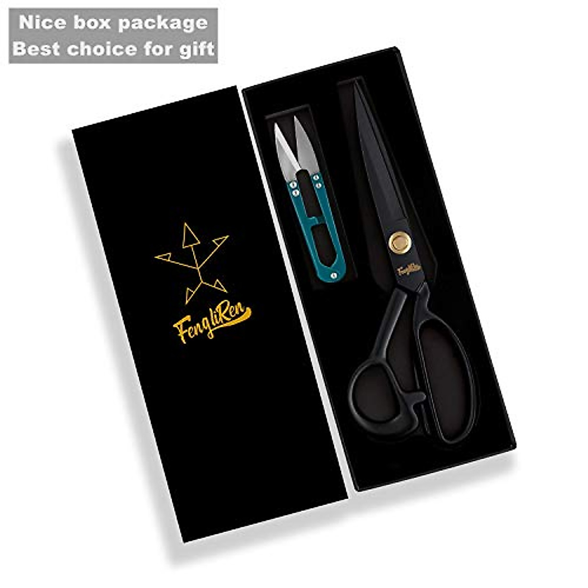 Sewing Scissors Professional 10 inch Heavy Duty Fabric Shears for Tailoring Leather Cloth Black Industrial Strength High Carbon Steel Tailor Shears for Home Office Dressmakers(Right-Handed) (10inch)