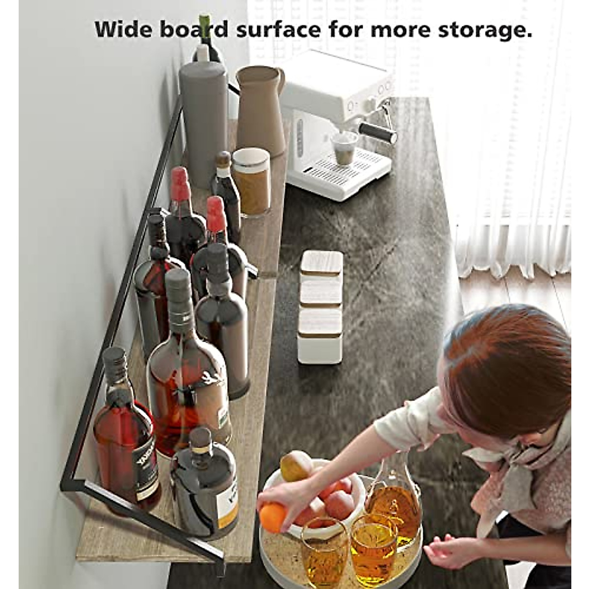 ARTLUO Shelves for Wall Decor Set of 2，24 Inch Floating Wall Shelves，Floating Book Shelves for Wall，Natural Wood Floating Shelves，Wall Mounted Bookshelf，Wall Shelves for Bedroom，Living Room，Bathroom