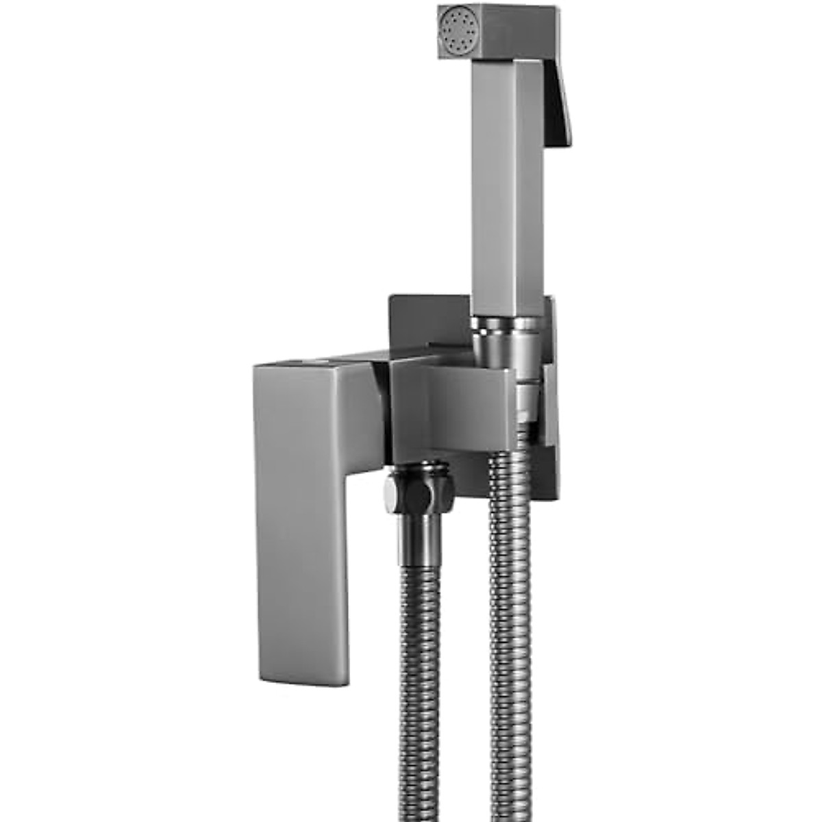 GTFDXJ Handheld Bidet Sprayer, Toilet Shower Kit, Brushed Gray Brass Bidet Toilet Sprayer Bidet Sprayer Kit, Toilet Sprayer with Hose and Mixing Valve