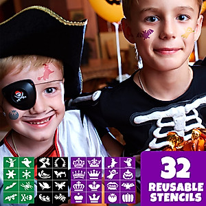 COVACURE Face Paint Kit for Kids - 22 Vibrant colors and 160-piece Kit for Face Painting, Non-Toxic & Hypoallergenic Face Painting Kit for Halloween Makeup, Cosplay, Carnivals and Stage Performance