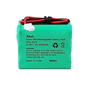 iMah Ryme B64 6-Cell AA 7.2V Battery 2200mAh Replacement for Security Alarm System GP2200AAH6YMX GP2200AAM6YMX GP130AAM6YMX 211AFH6XMK GP211AFH6XMK