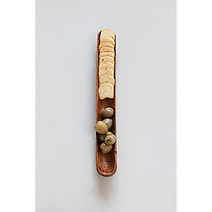 Creative Co-Op Acacia Wood Olive Boat, 18" L x 2" W x 2" H, Brown