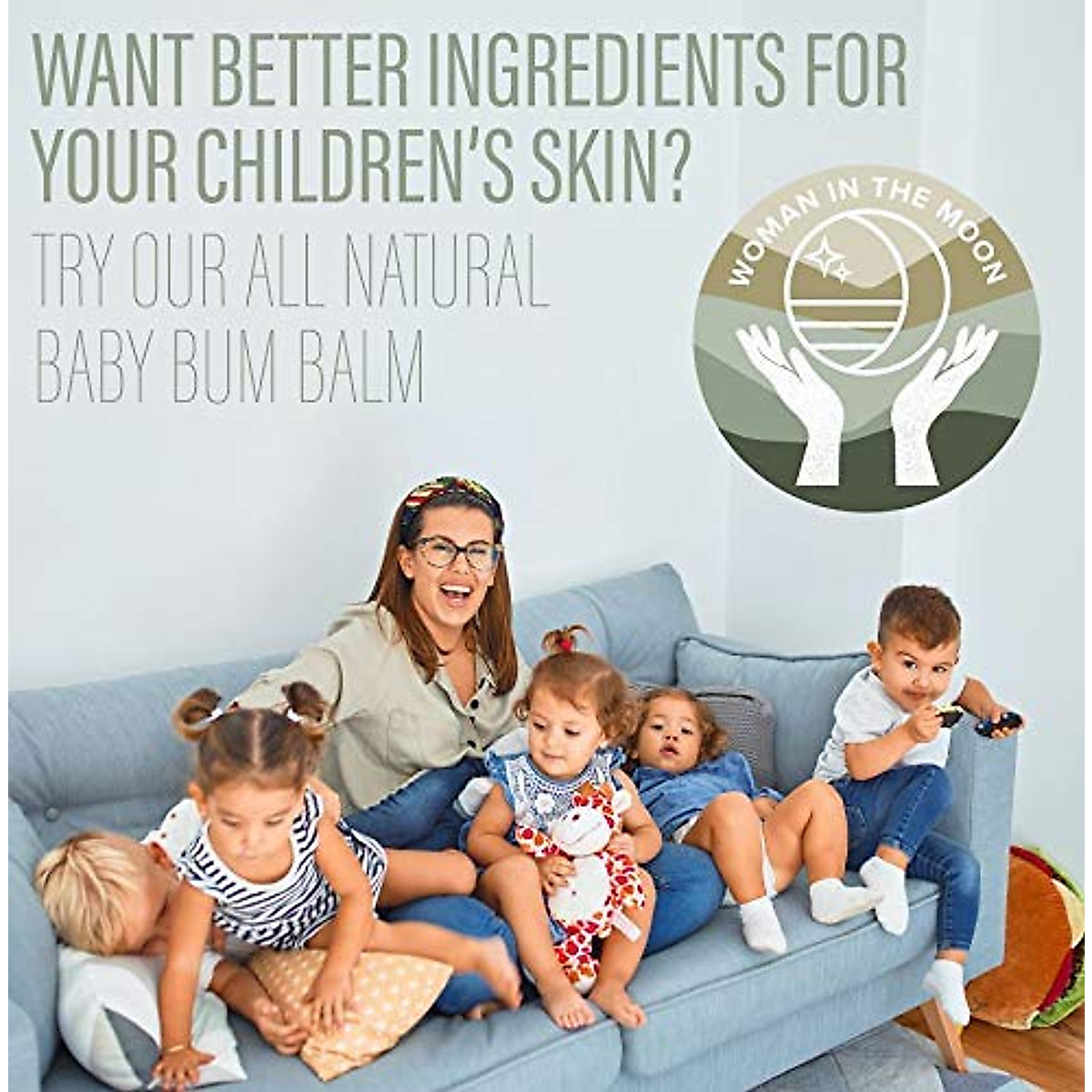 Organic Baby Bum Balm - For Baby's Sensitive Little Bum – Woman In The Moon - Safe, Natural Skin Care – Moisturizing Balm to Promote Skin Health (1 Pack)