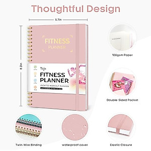 Fitness Workout Journal for Women & Men, A5(5.5" x 8.2") Workout Log Book Planner for Tracking, Progress, and Achieving Your Wellness Goals-Pink