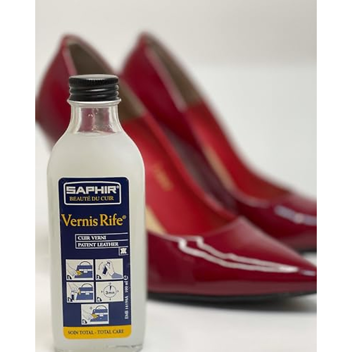 SAPHIR Vernis Rife - Patent Leather Cleaner - Shine, Clean and Protect against Cracking - Neutral - 100mL