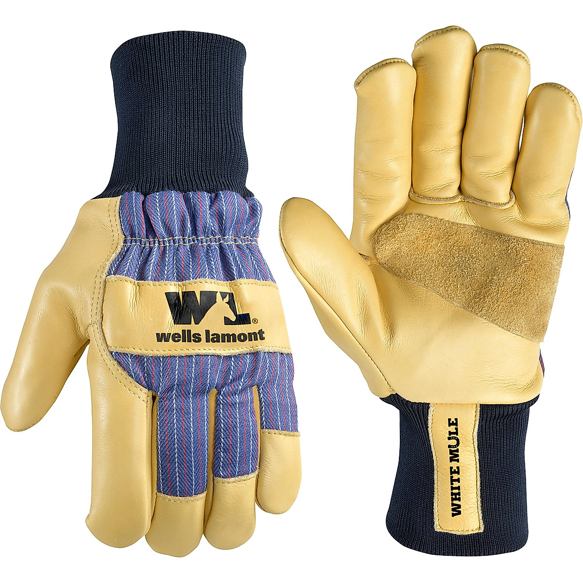 Men's Heavy Duty Leather Winter Work Gloves with Thinsulate Insulation (Wells Lamont 5127XL), Palomino with Black Back, X-Large
