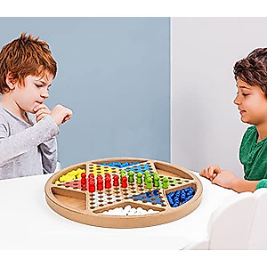 WEROCK Chinese Checkers & Gobang (Five in a Row) 2 in 1 Traditional Strategy Board Game for Family and Party